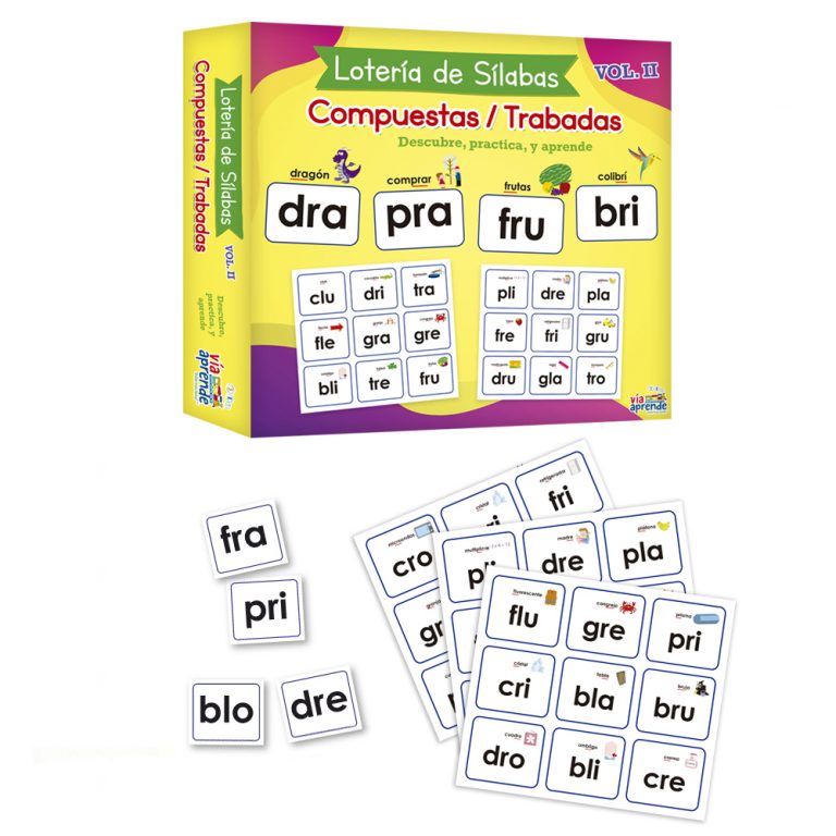 Lotería de Sílabas compuestas y trabadas - Papelería Zaragoza